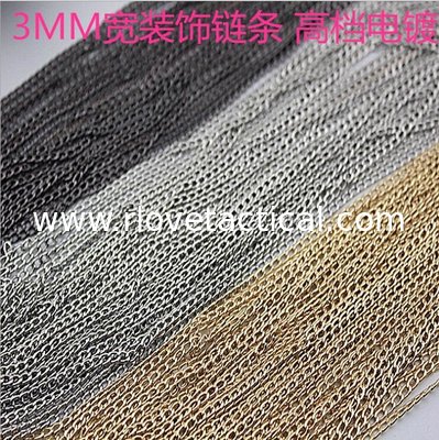 Cheaper iron material 3 mm width gold adjustable metal bag accessories metal chain for handbags