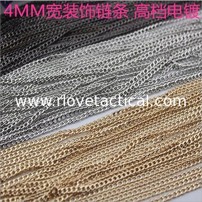 DIY fashion shiny gold / nickel / gunmetal color 4 mm width iron metal luxury chain bag