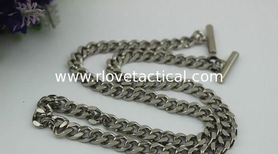 High end iron material 3 color flat shape 8 mm width metal crossbody chain bag