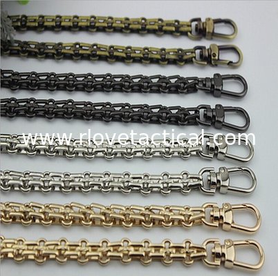 DIY novelty design iron material light gold color 120 mm length bag chain with hooks