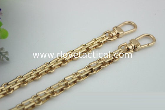 DIY novelty design iron material light gold color 120 mm length bag chain with hooks