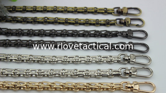 DIY novelty design iron material light gold color 120 mm length bag chain with hooks