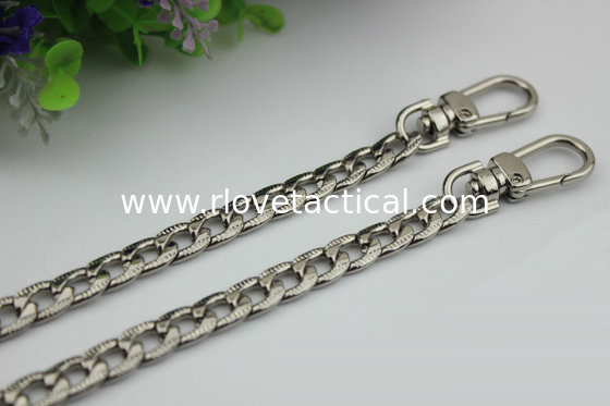 Factory supply 120 mm length gold & nickel color iron metal chain strap bag with snap hooks