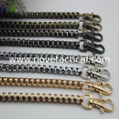 Good quality zinc alloy snap hooks match with iron 120 mm length gold chain for bag