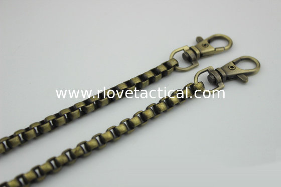 Good quality zinc alloy snap hooks match with iron 120 mm length gold chain for bag