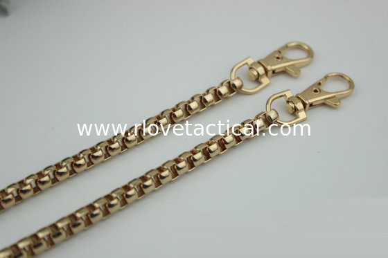 Good quality zinc alloy snap hooks match with iron 120 mm length gold chain for bag