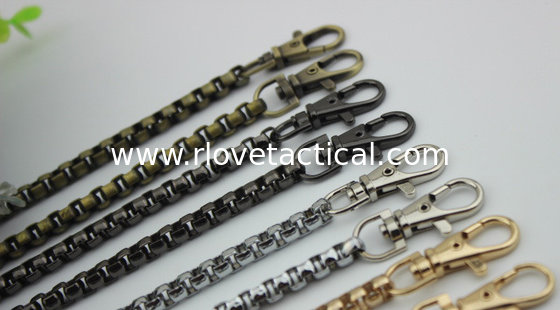 Good quality zinc alloy snap hooks match with iron 120 mm length gold chain for bag