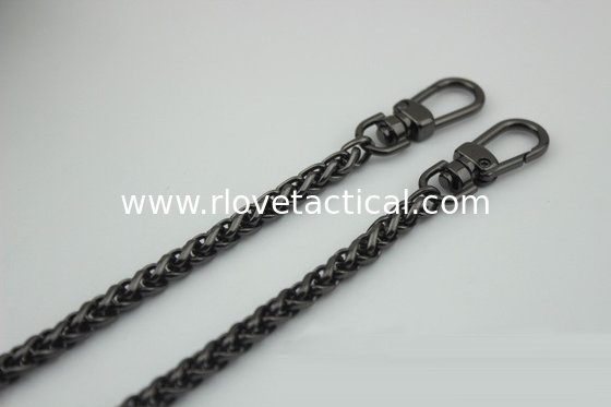 Fancy design various color length 120 mm iron metal women bag chain with d ring snap hooks