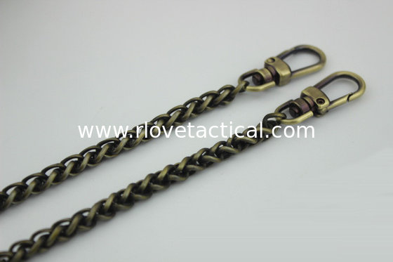 Fancy design various color length 120 mm iron metal women bag chain with d ring snap hooks