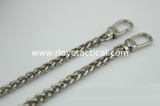 Fancy design various color length 120 mm iron metal women bag chain with d ring snap hooks