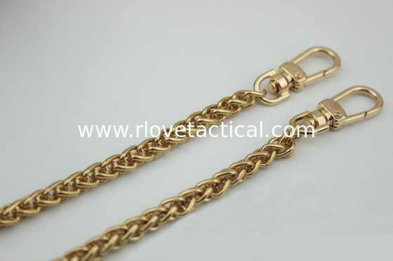 Fancy design various color length 120 mm iron metal women bag chain with d ring snap hooks