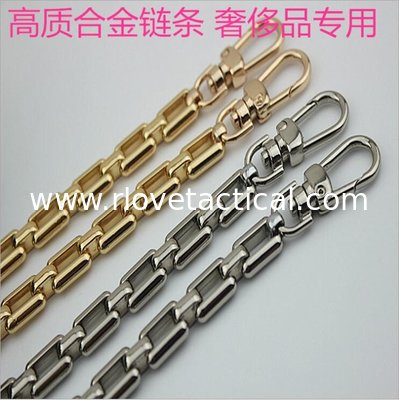 Hot selling zinc alloy light gold 120 mm length clutch bag chain for strap