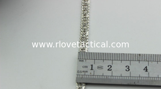 Custom retro style diamond decorative light gold & silver color metal long chain bag for straps