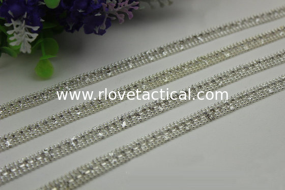 Bag hardware custom iron diamond decorative width 9 mm silver color metal bag chain