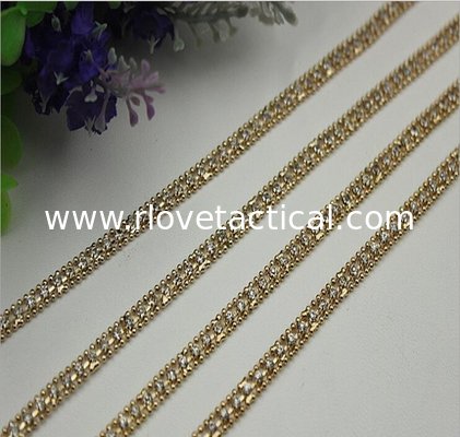 Specialized OEM high end cheap iron diamond decorative 6 mm width bag gold chain