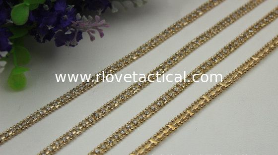 Specialized OEM high end cheap iron diamond decorative 6 mm width bag gold chain