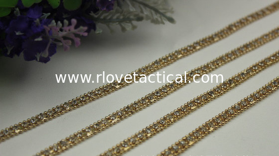 Specialized OEM high end cheap iron diamond decorative 6 mm width bag gold chain