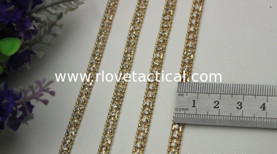 Specialized OEM high end cheap iron diamond decorative 6 mm width bag gold chain