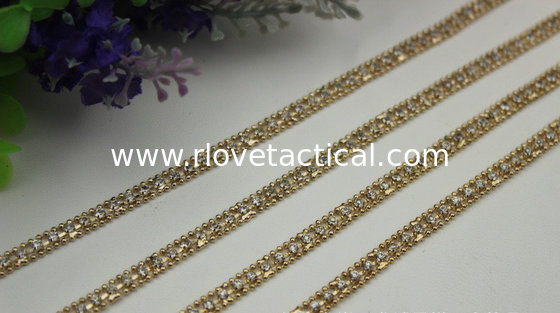 Specialized OEM high end cheap iron diamond decorative 6 mm width bag gold chain