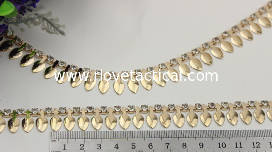 Fine products bag hardware gold leaf diamond decorative iron bag metal chain
