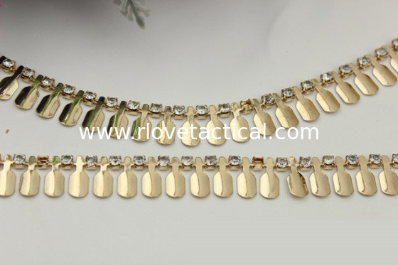 Custom ladies handbag diamond hardware gold metal chain for handle bag