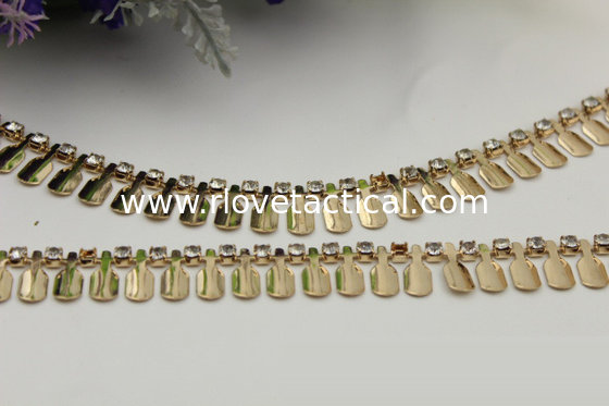 Custom ladies handbag diamond hardware gold metal chain for handle bag
