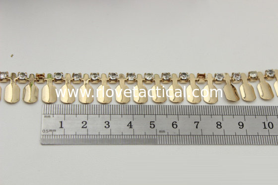 Custom ladies handbag diamond hardware gold metal chain for handle bag