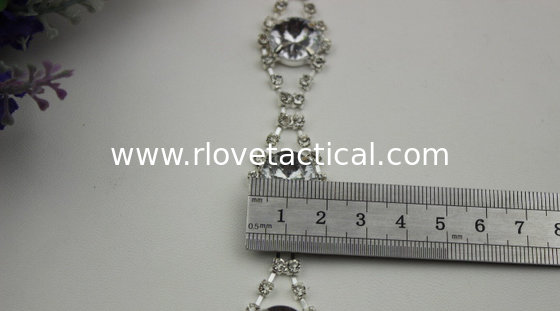 OEM graceful luxury silver color bag hardware 20 mm diamond decorative iron metal chain for tote bag