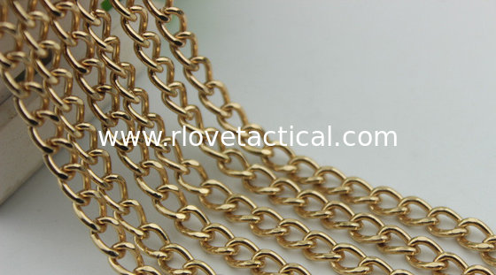 Design fashion wild purse hardware iron 7 mm width gold chain for bag