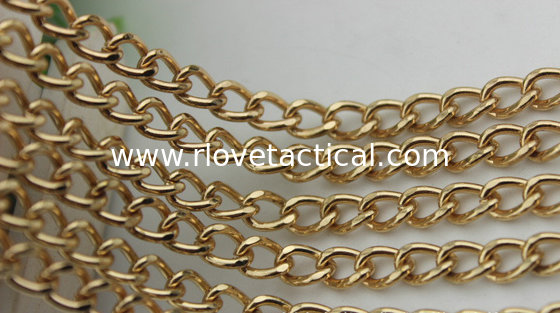 Design fashion wild purse hardware iron 7 mm width gold chain for bag