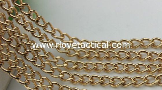 Design fashion wild purse hardware iron 7 mm width gold chain for bag