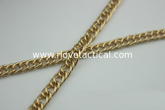 Innovative design top quality iron material bag hardware 7 mm width light gold double metal chains for handbags