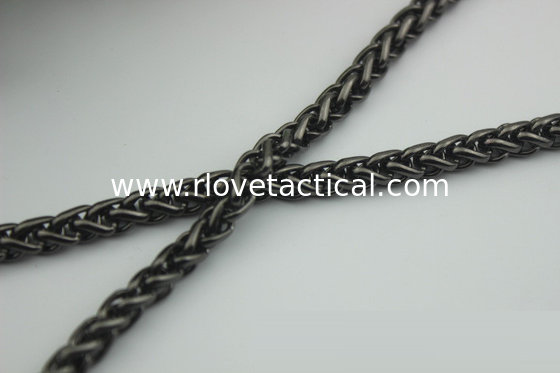 Super quality cheaper twist flower light gold 7 mm width iron metal handbag chain