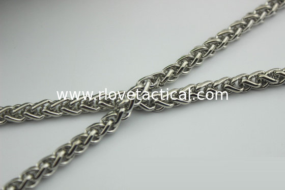 Super quality cheaper twist flower light gold 7 mm width iron metal handbag chain