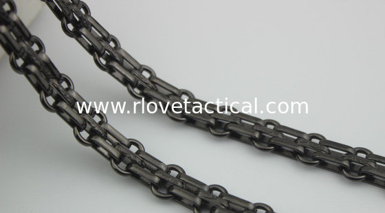 Fashionable classical high quality light gold 12 mm width three rows metal chain for handbags