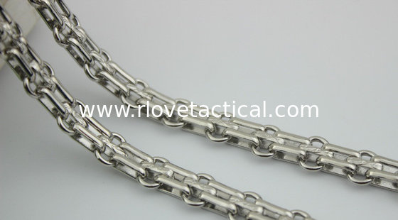 Fashionable classical high quality light gold 12 mm width three rows metal chain for handbags