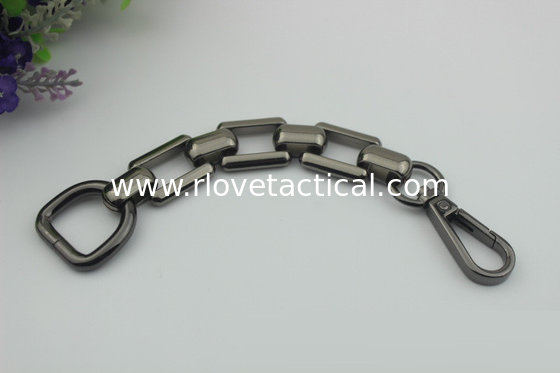 Popular luxury handbag hardware 10 mm width gold  zinc alloy decorative metal chain with iron d rings