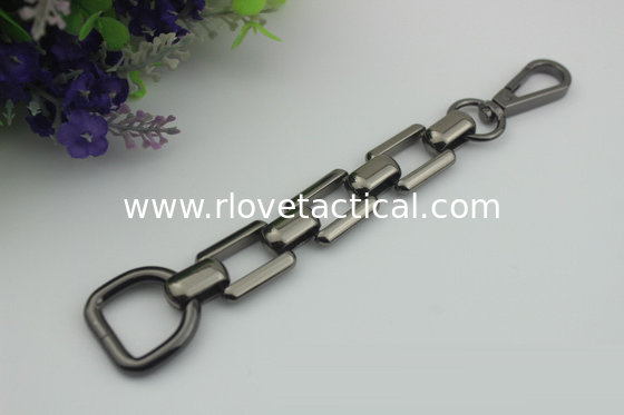 Popular luxury handbag hardware 10 mm width gold  zinc alloy decorative metal chain with iron d rings