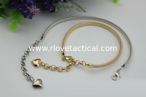 Universal fashion 129 mm length iron material light gold women shoes metal chain buckle with hooks