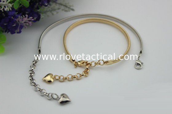 Universal fashion 129 mm length iron material light gold women shoes metal chain buckle with hooks