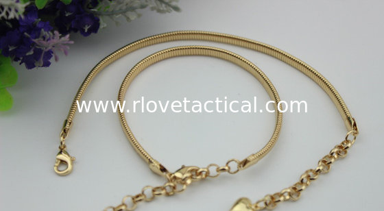 Universal fashion 129 mm length iron material light gold women shoes metal chain buckle with hooks