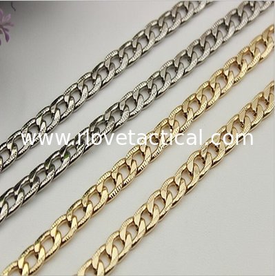 Widespread sale good quality 90 mm length iron material flat shape gold metal chain for lanyard