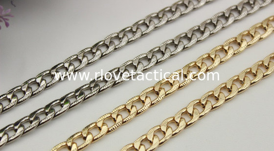 Widespread sale good quality 90 mm length iron material flat shape gold metal chain for lanyard
