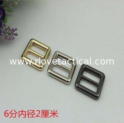 Metal hardware 20 mm light gold slider adjuster metal buckles for luggage bags