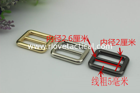 Personalized fashion nickel free light gold 26 mm bag metal slide buckles for leather