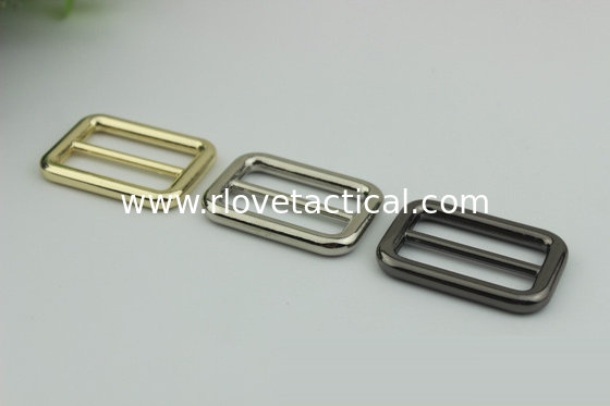 Fashion custom light gold 32 mm metal tri-glide adjustable slide buckles for bags