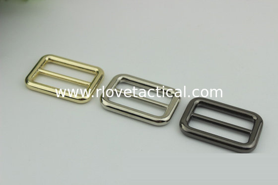 Fashion custom light gold 32 mm metal tri-glide adjustable slide buckles for bags