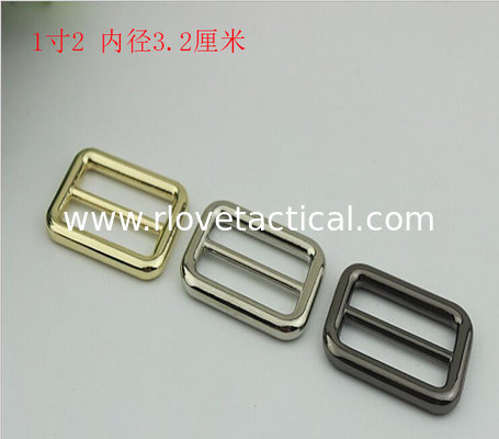 Fashion custom light gold 32 mm metal tri-glide adjustable slide buckles for bags