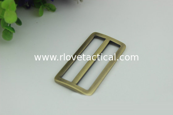 China manufacturer 50 mm nickel color bag adjuster slide strap metal tri-glide buckle