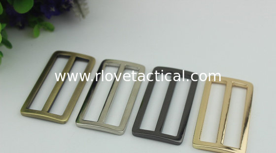 China manufacturer 50 mm nickel color bag adjuster slide strap metal tri-glide buckle